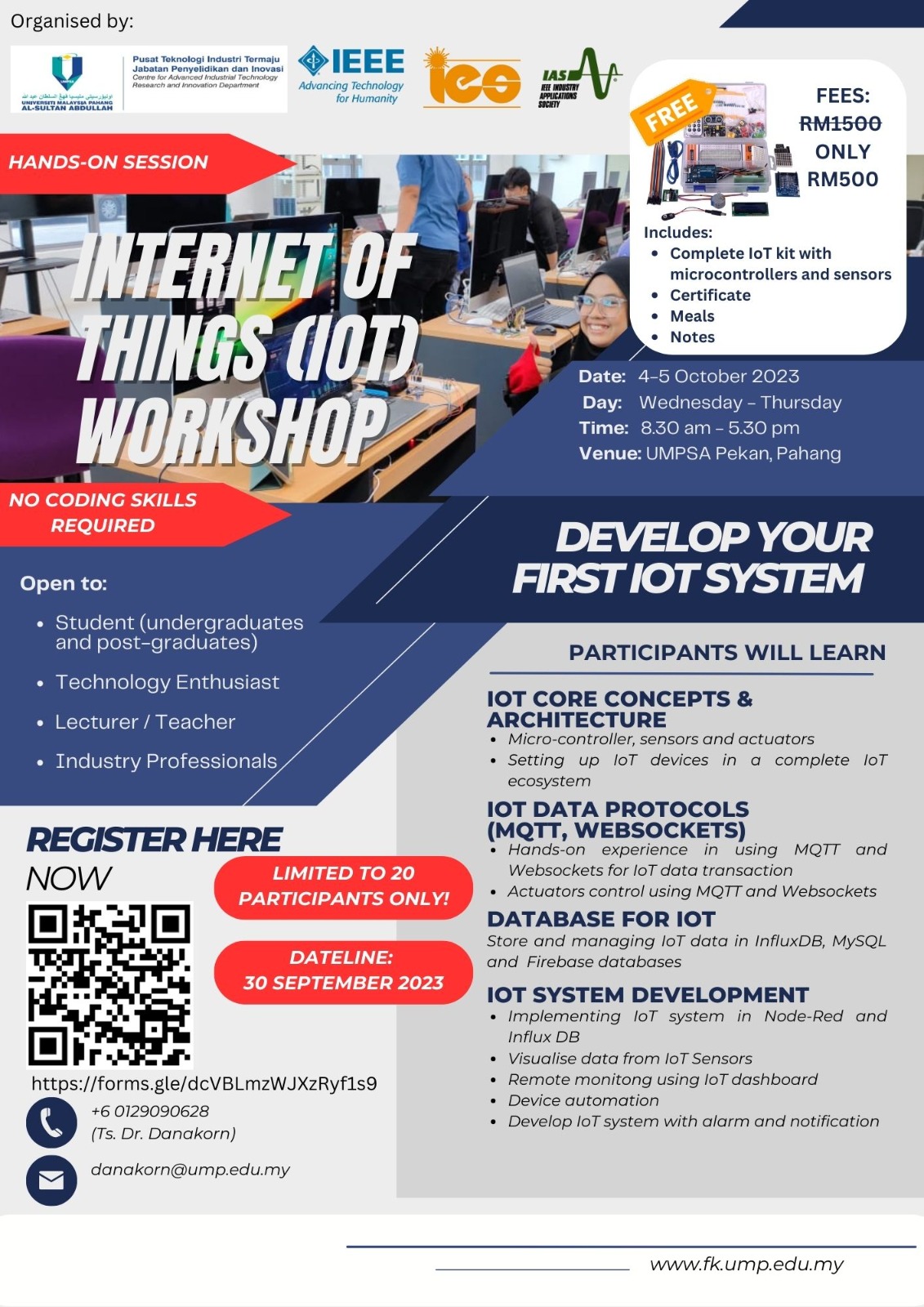 INTERNET OF THINGS (IOT) WORKSHOP: DEVELOP FIRST IOT SYSTEM | Official Events of Universiti ...